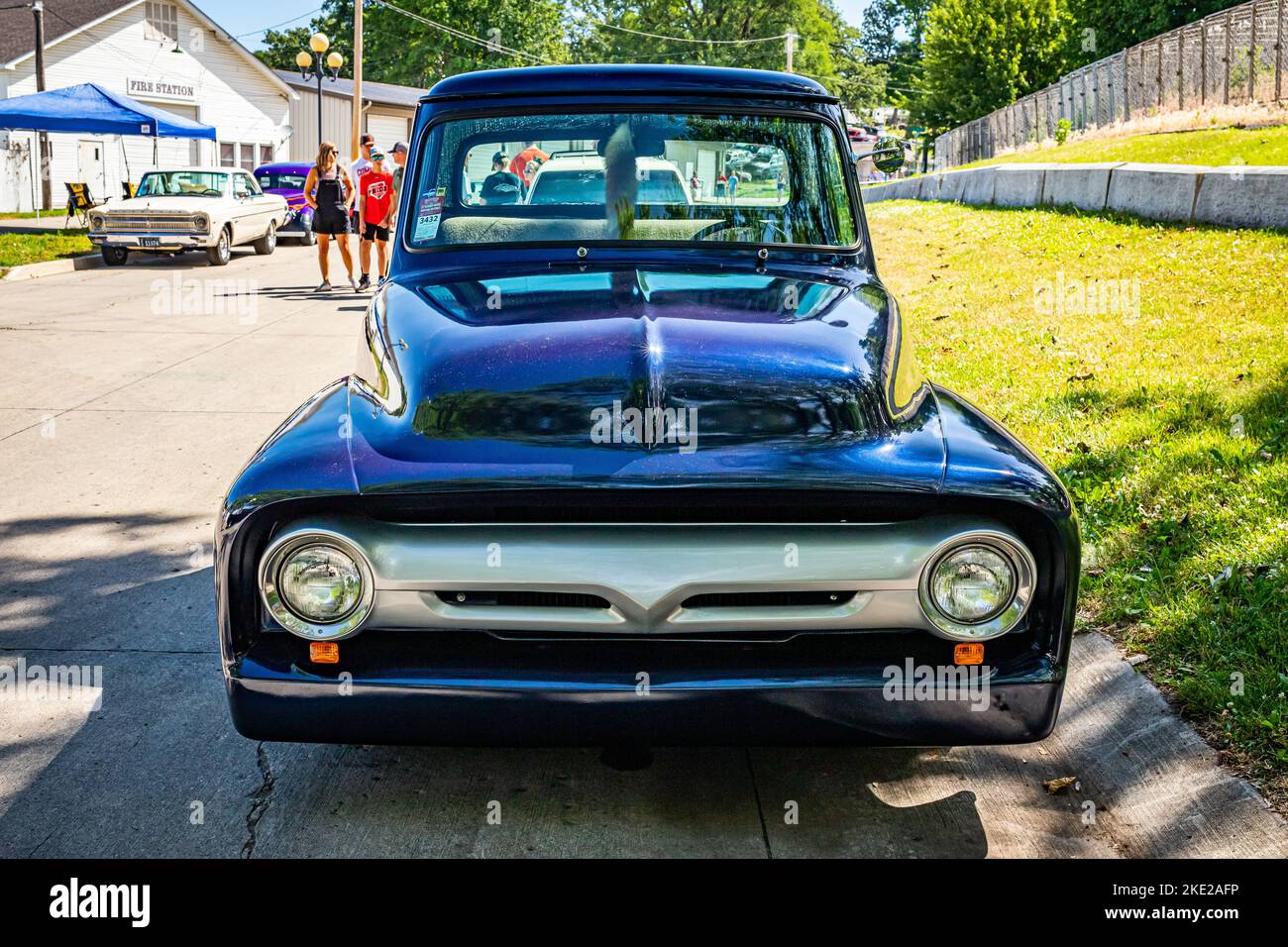 Des Moines, IA - July 02, 2022: High perspective front view of a 1953 ...