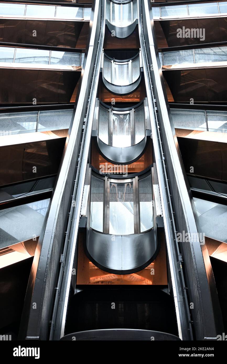 Elevator Shaft in The Vessel, Hudson Yards, Manhattan Stock Photo - Alamy
