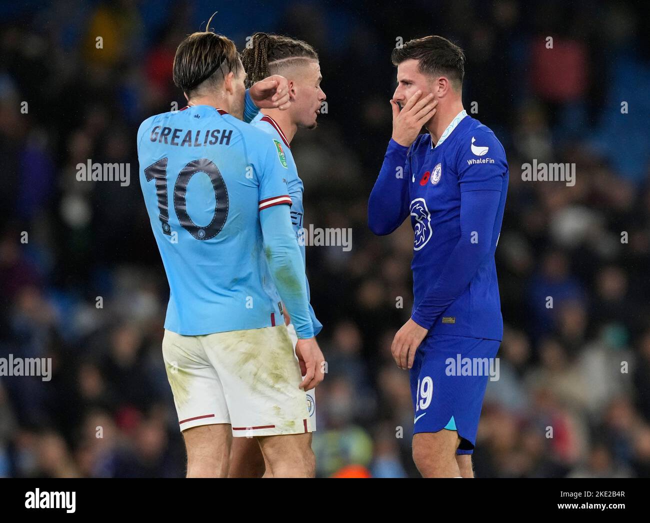 Manchester, England, 9th November 2022. Jack Grealish, Kalvin Phillips ...