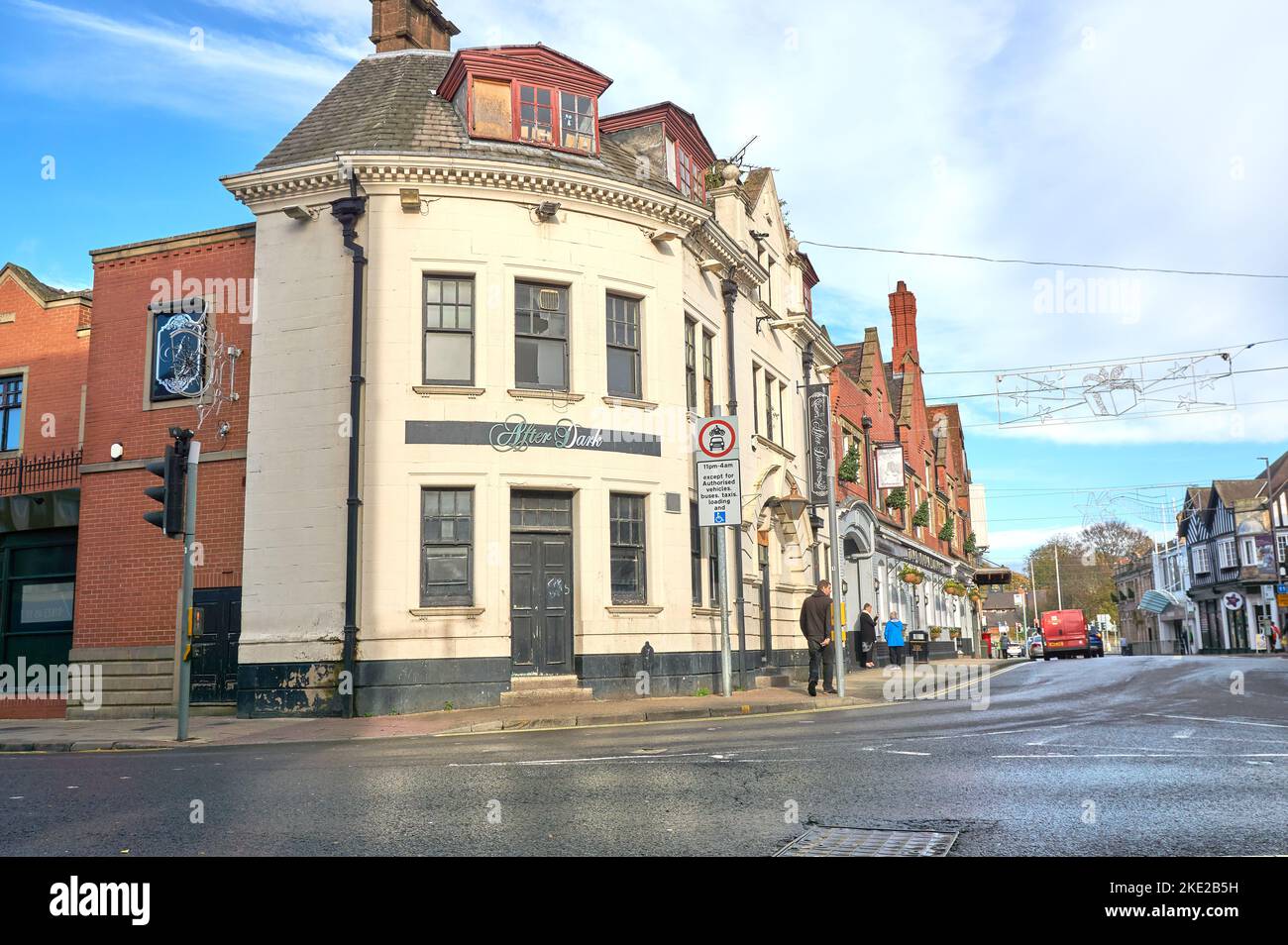 Old town center bar building Stock Photo - Alamy