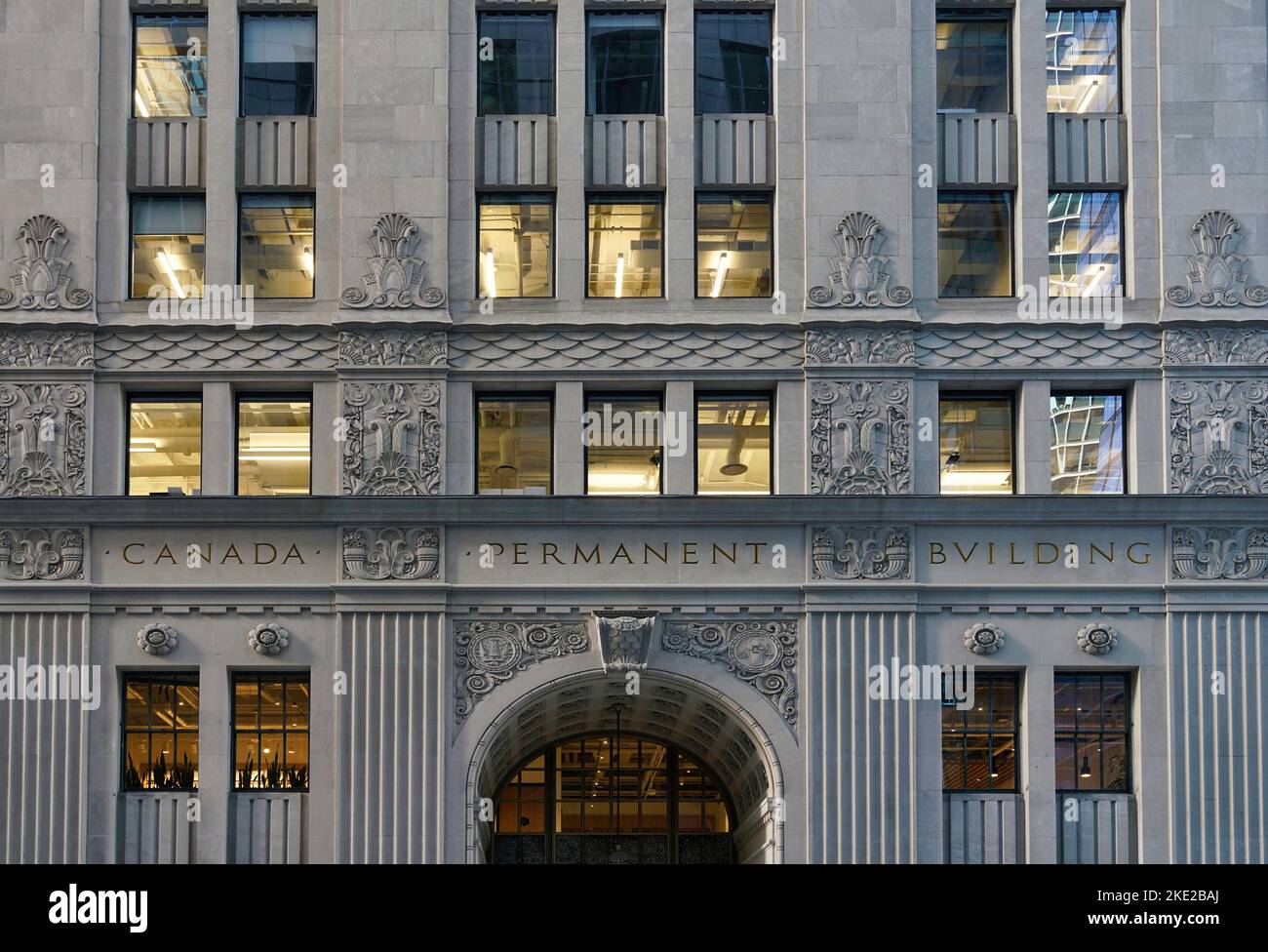 Toronto, Canada - November 2022: Close-up view of the ornate stone ...