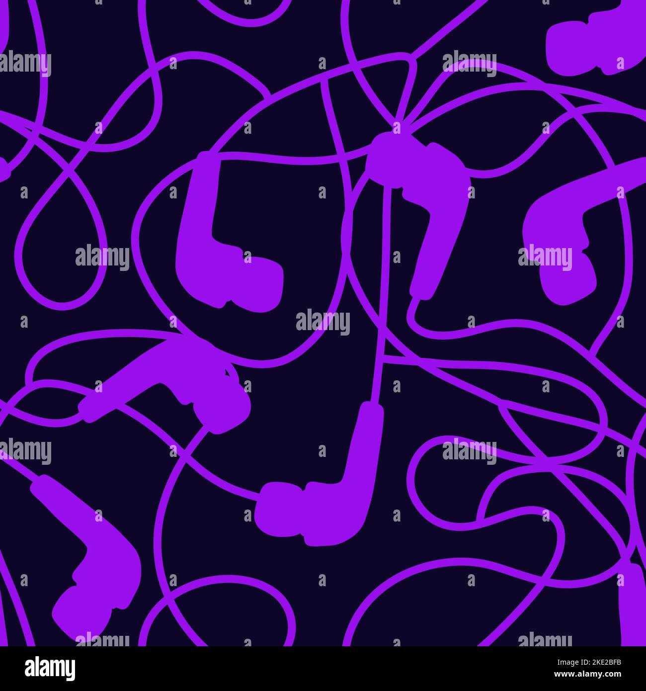 Music technology seamless headphones earphones cartoon pattern for ...