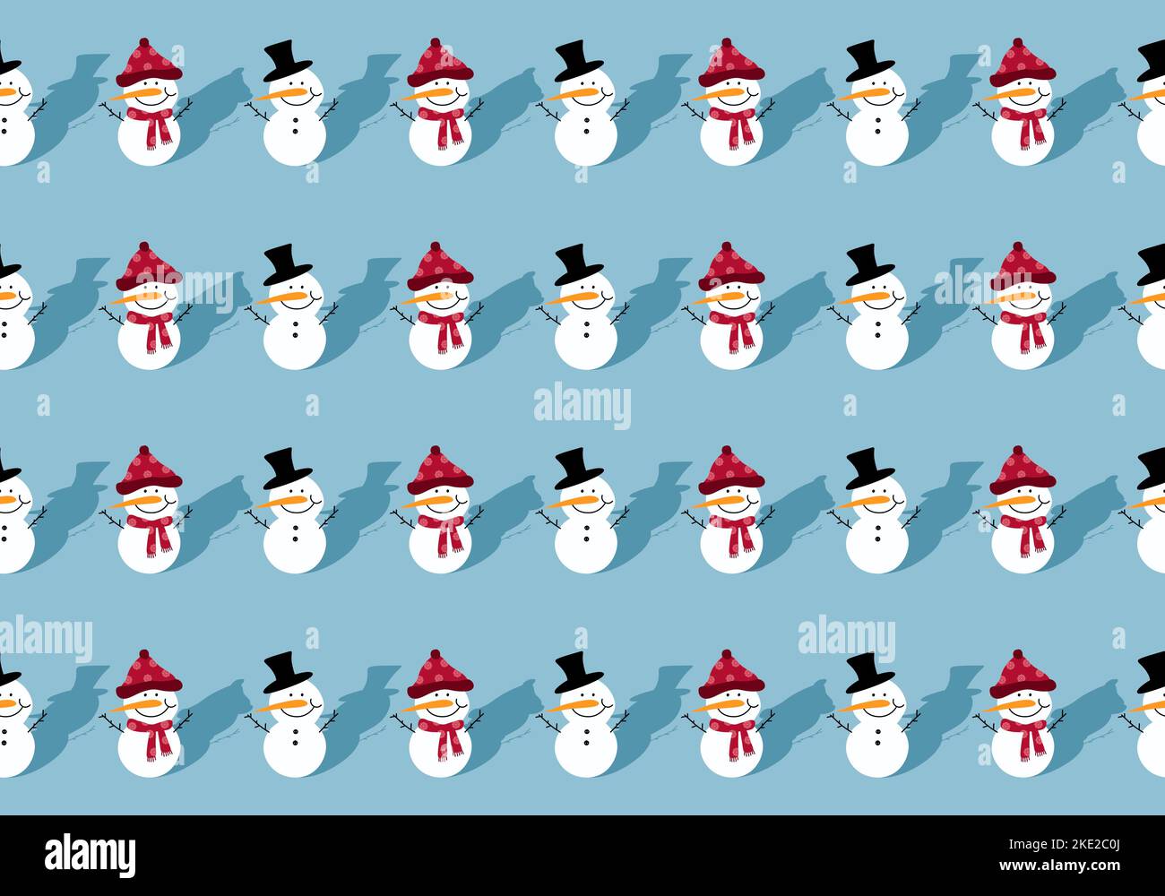 Winter seamless snowman and snowflakes pattern for Christmas wrapping ...