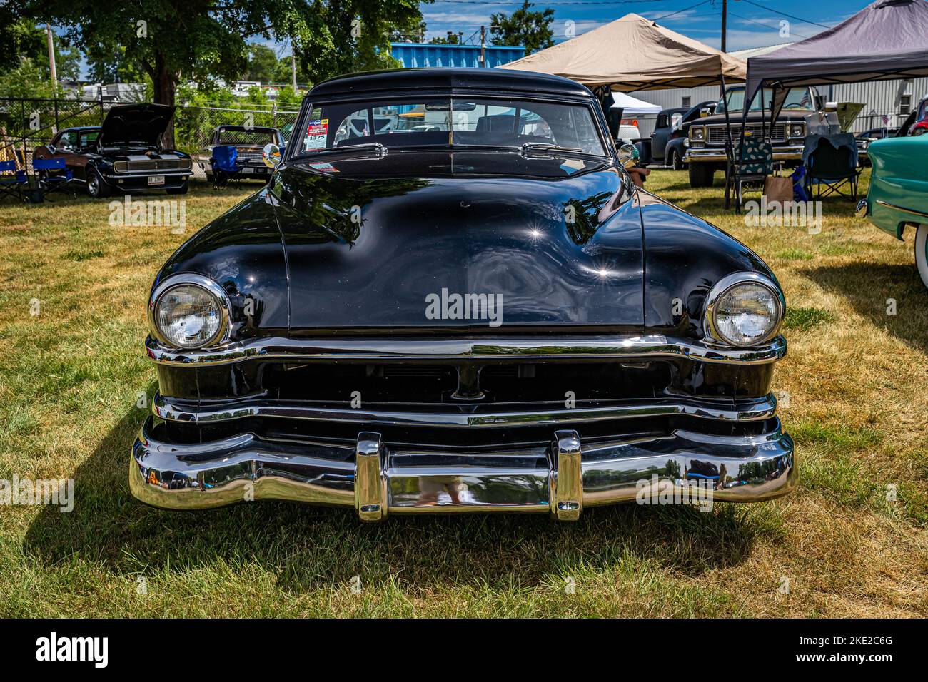 Des Moines, IA - July 02, 2022: High perspective front view of a 1951 ...