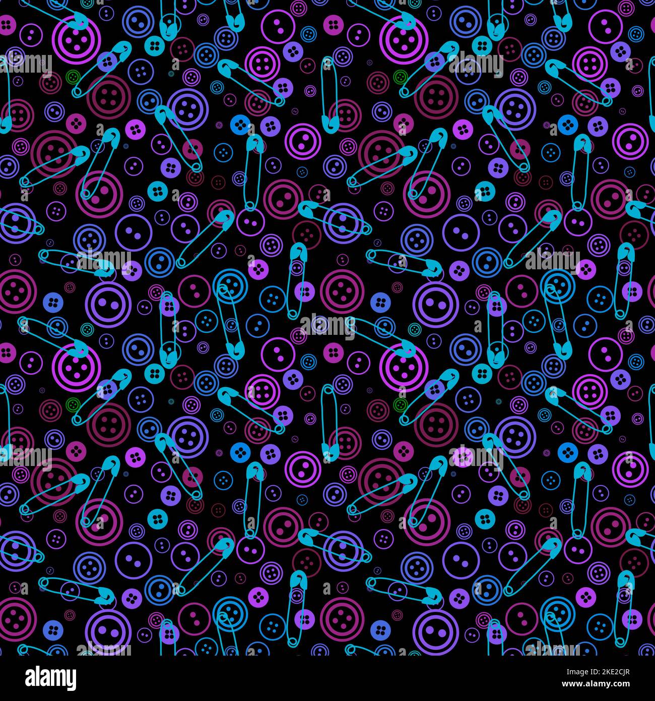 Sewing buttons and pins seamless hobbies pattern for fabrics and linens ...