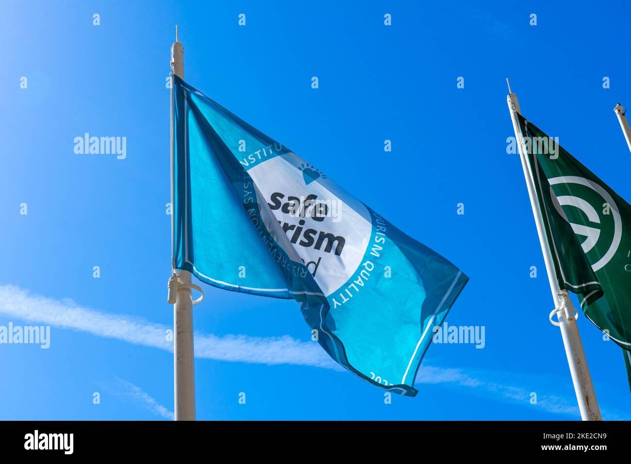 Marbella beach blue flag hi-res stock photography and images - Alamy
