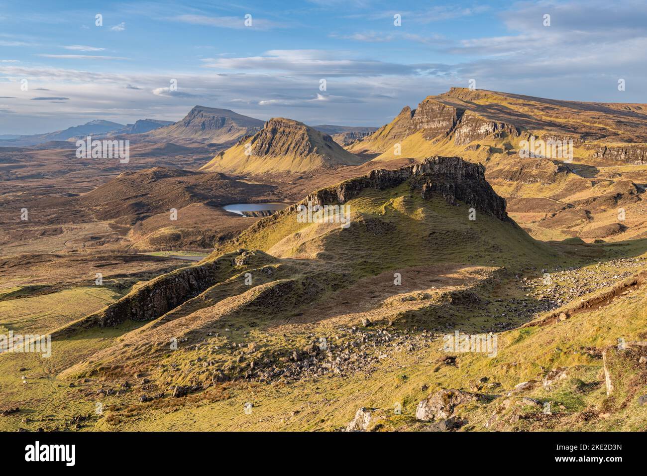 The spectacular landscape view of the Quiraing escarpment on the Isle ...