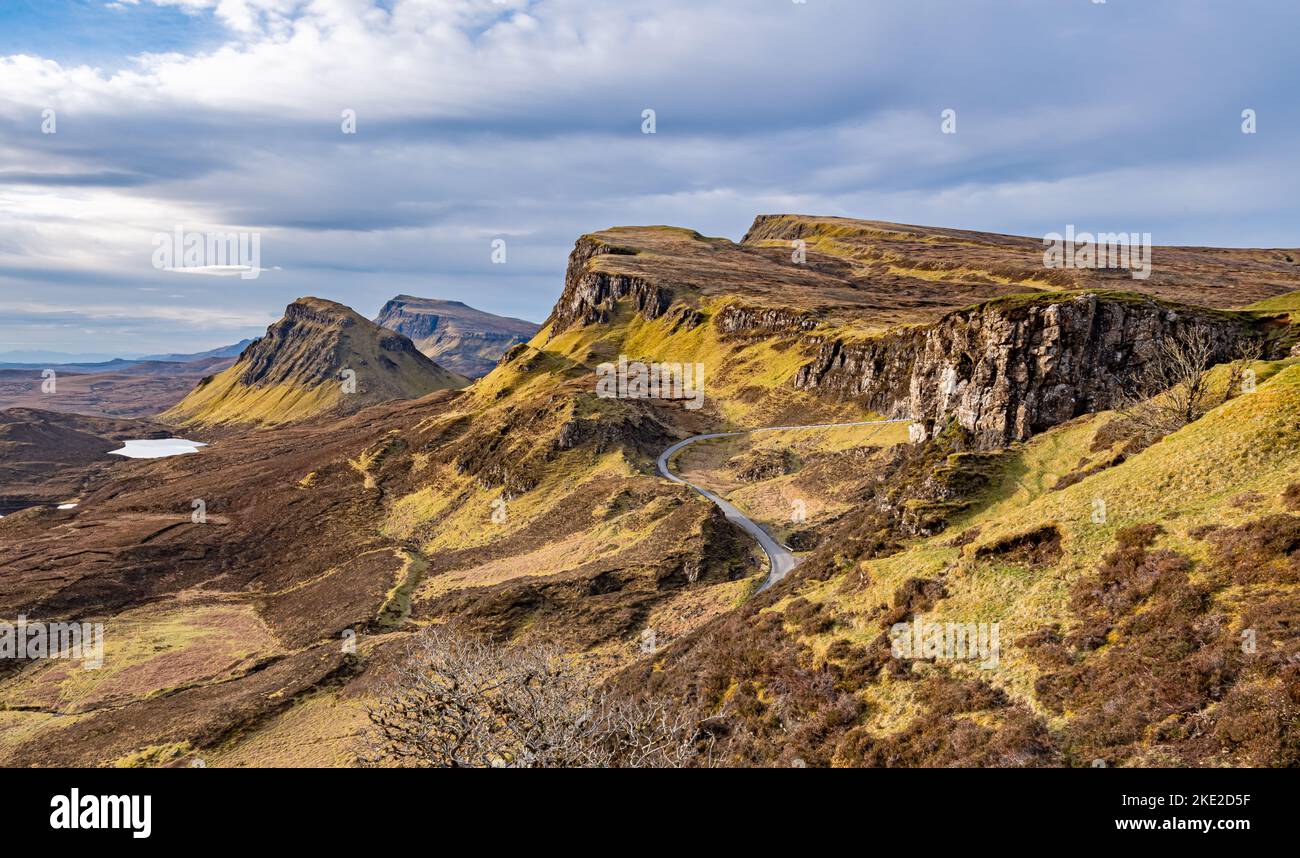 The spectacular landscape view of the Quiraing escarpment on the Isle ...