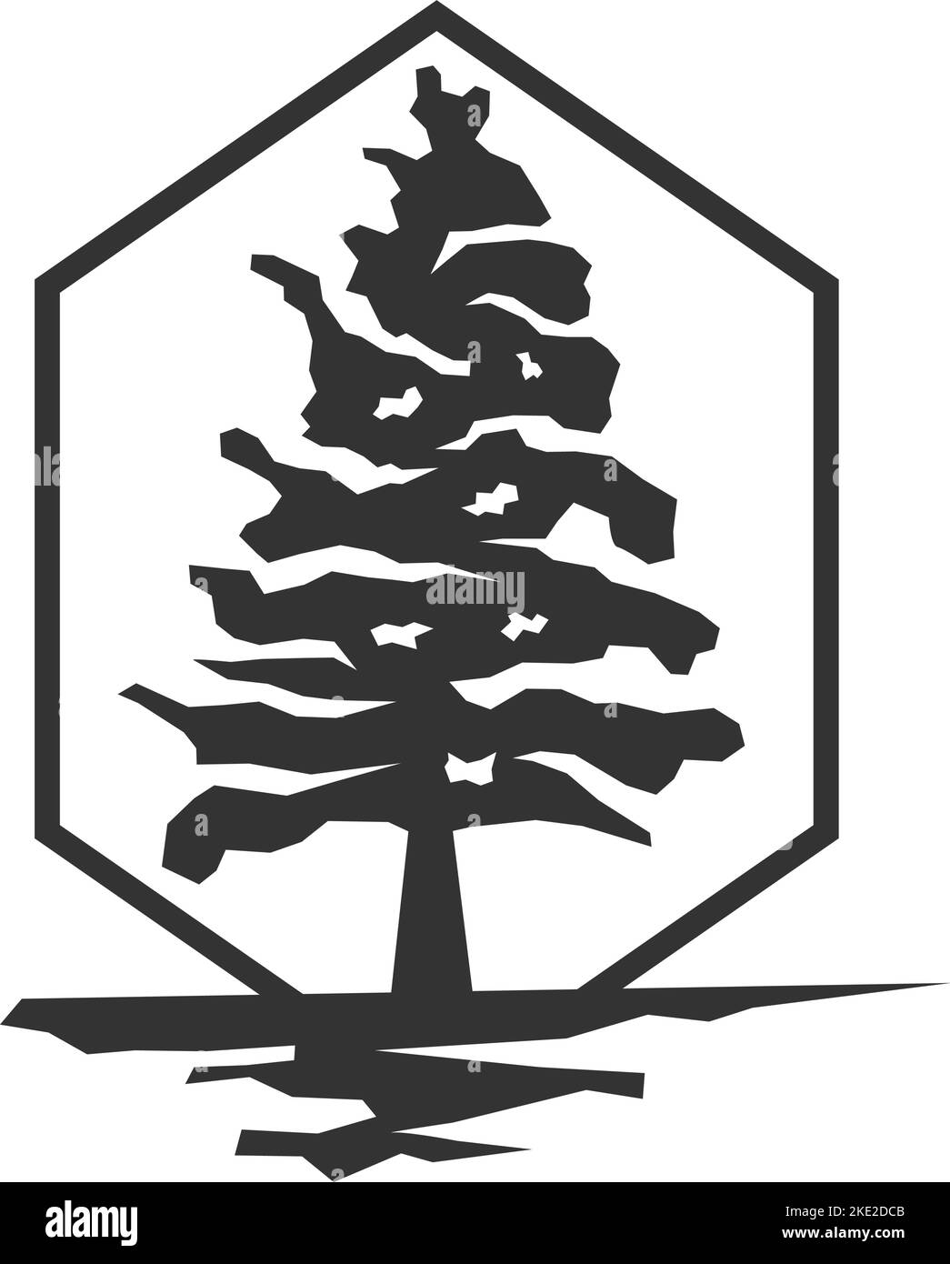 Pine tree logo Black and White Stock Photos & Images - Alamy
