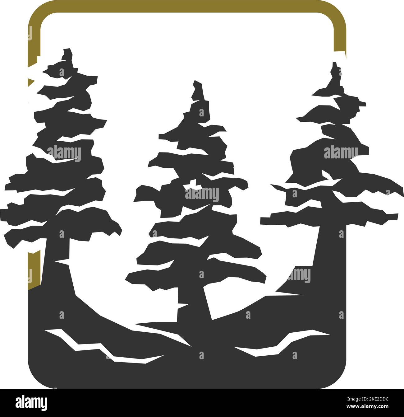 cedar pine tree logo Icon Illustration Brand Identity Stock Vector ...