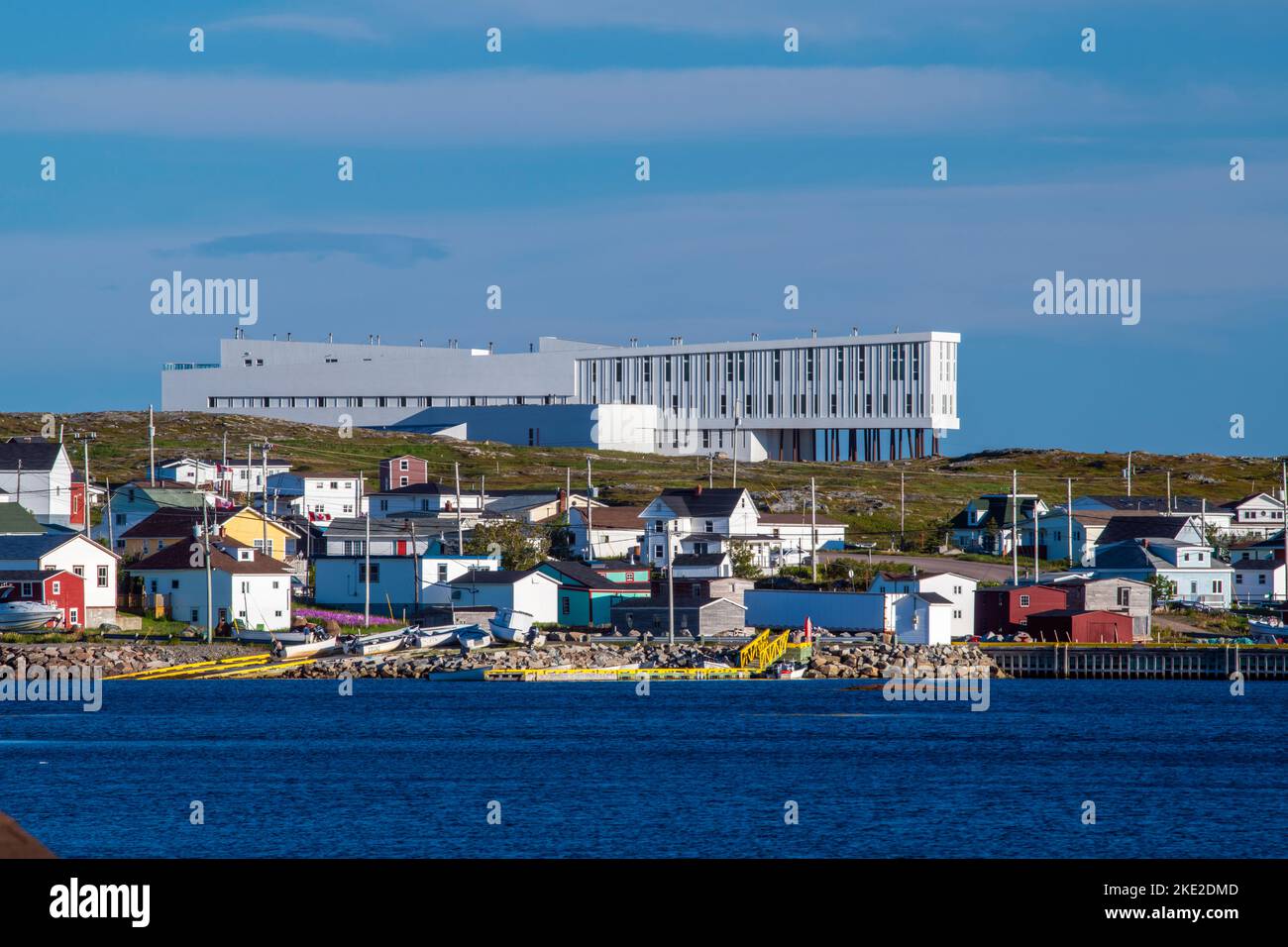 Harbour buildings and the Fogo Island Inn, Joe Batt's Arm, Newfoundland ...