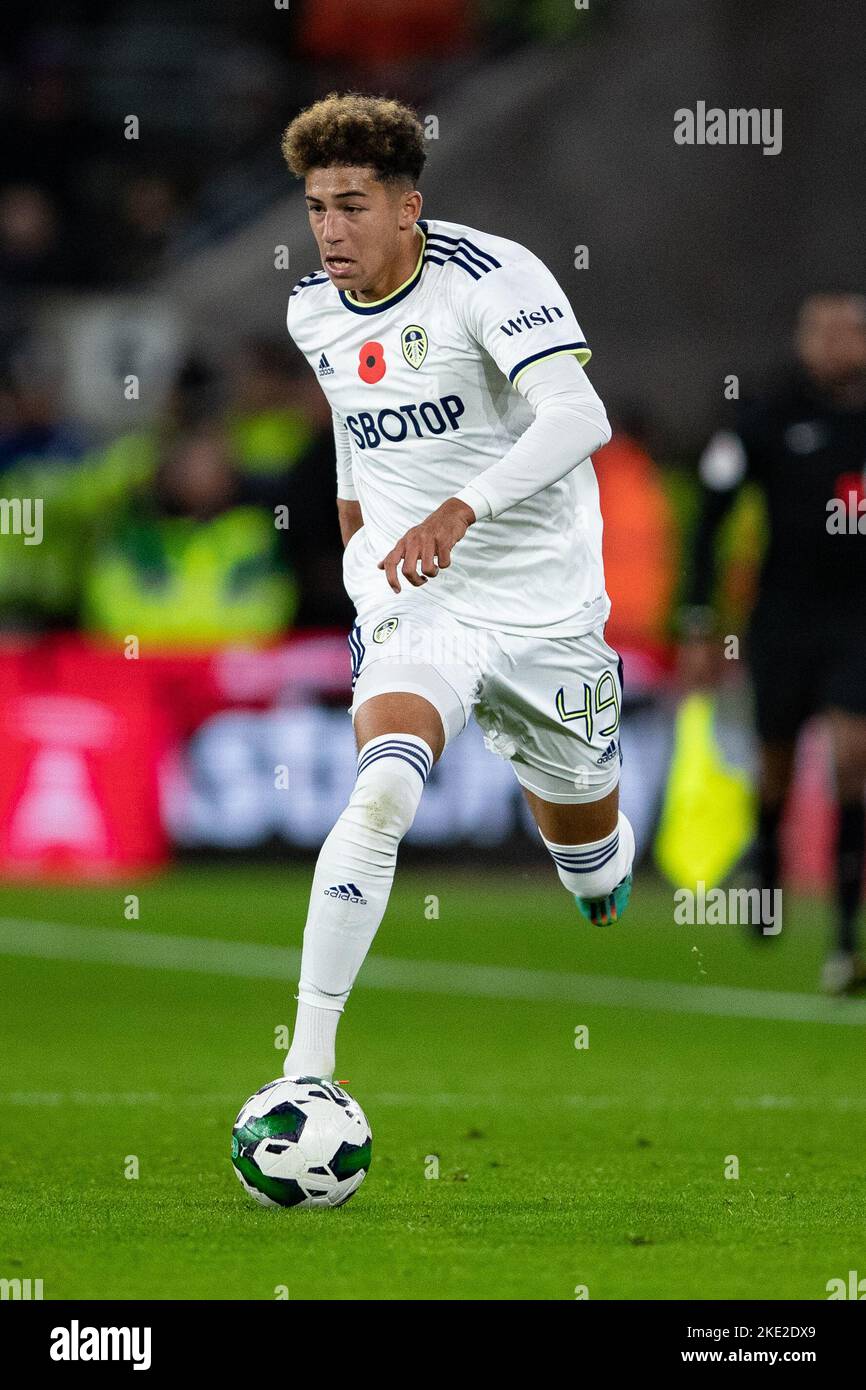 Mateo Joseph of Leeds during the Carabao Cup match between ...