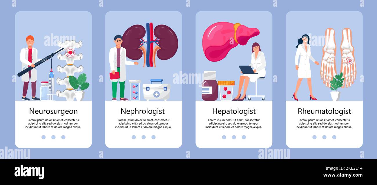 Nephrologist app template vector. Liver treatment concepts for medical ...