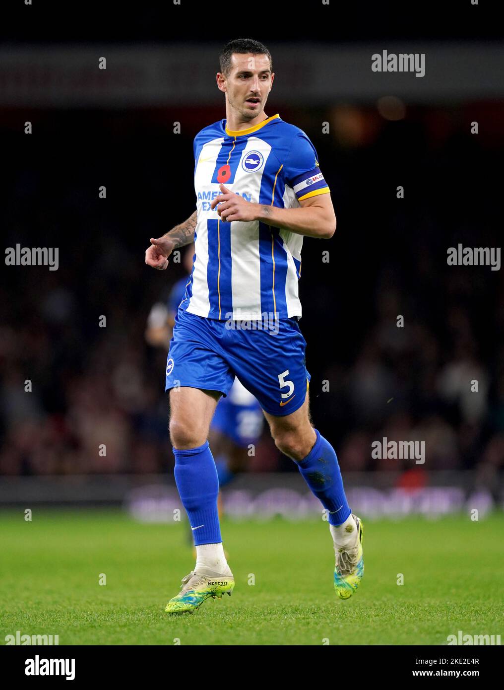 Brighton and Hove Albion's Lewis Dunk during the Carabao Cup third ...