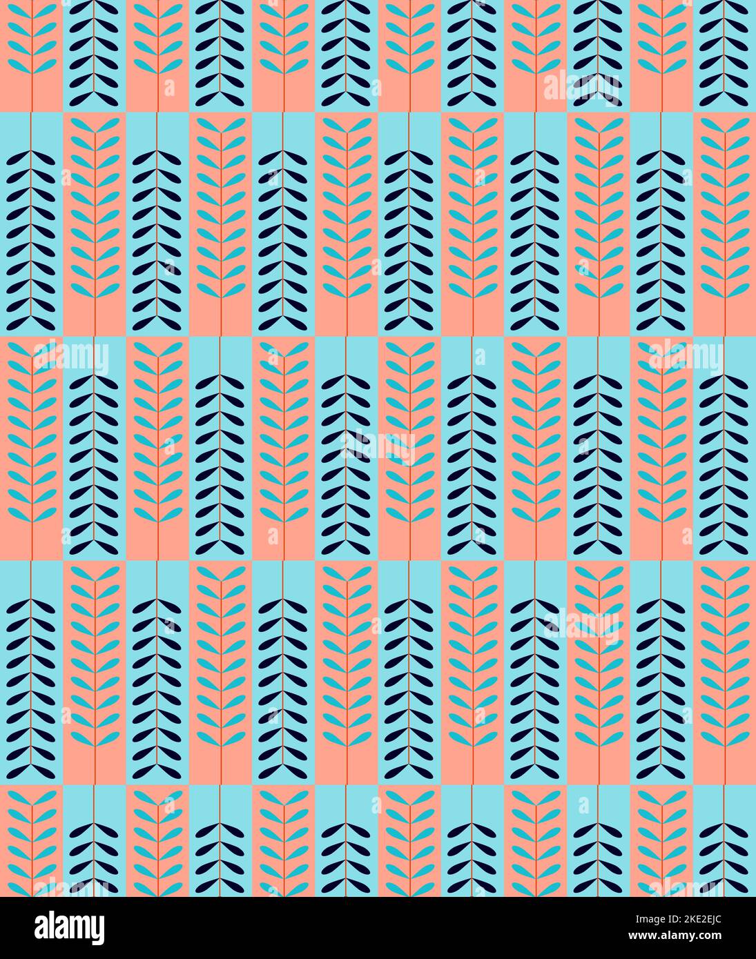Seamless vector pattern, a botanical theme, punchy colors Stock Vector ...