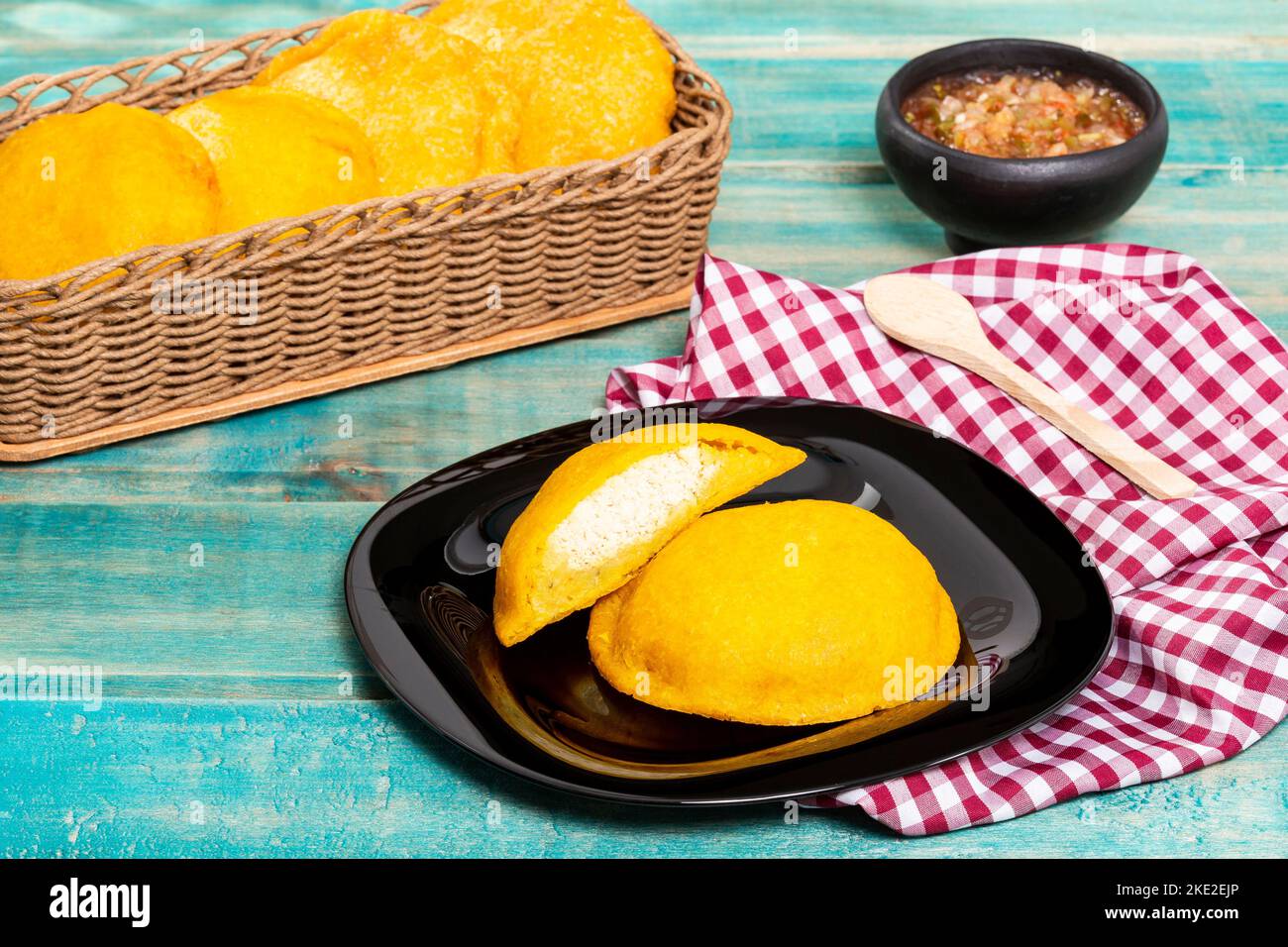 Tasty Fried Cakes Filled With Chicken - Traditional Colombian Cuisine ...