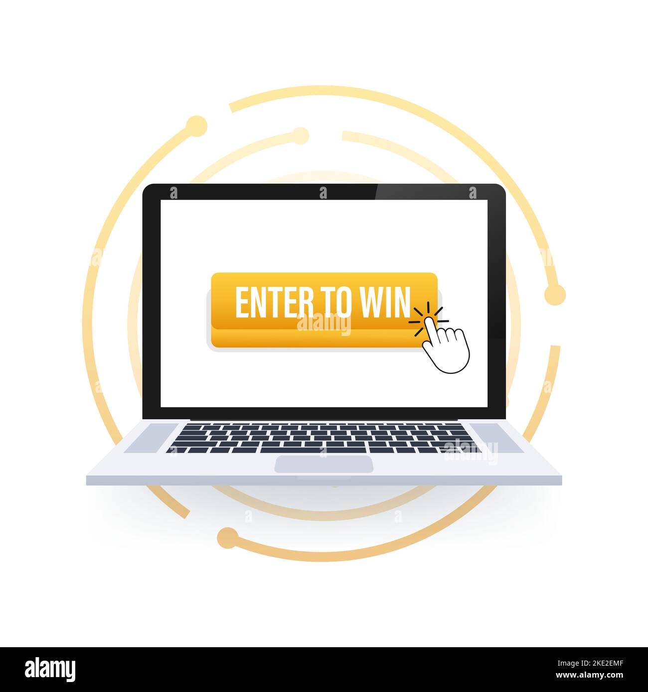 3d enter to win button for web background design. Click button isolated ...