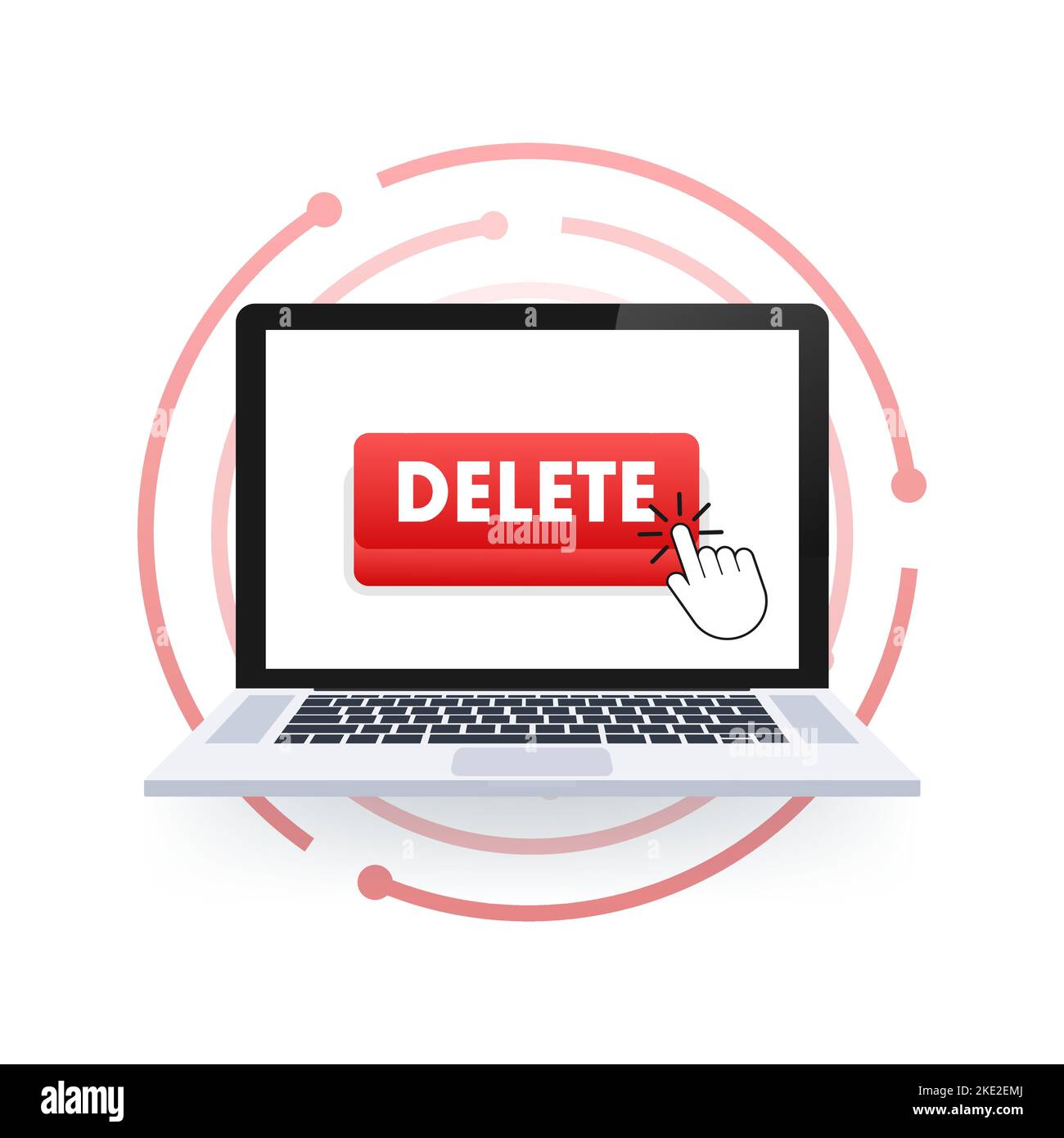 Delete button and Cursor Clicks. Trash can. Vector stock illustration Stock Vector Image & Art ...