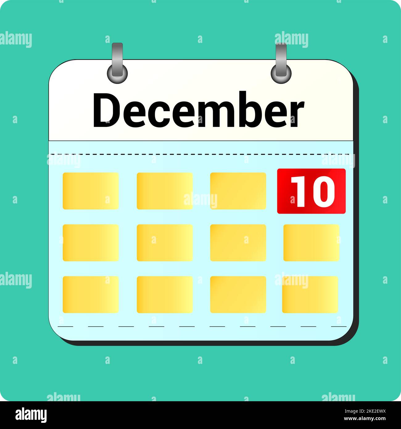 calendar vector drawing, date December 10 on the page Stock Vector ...