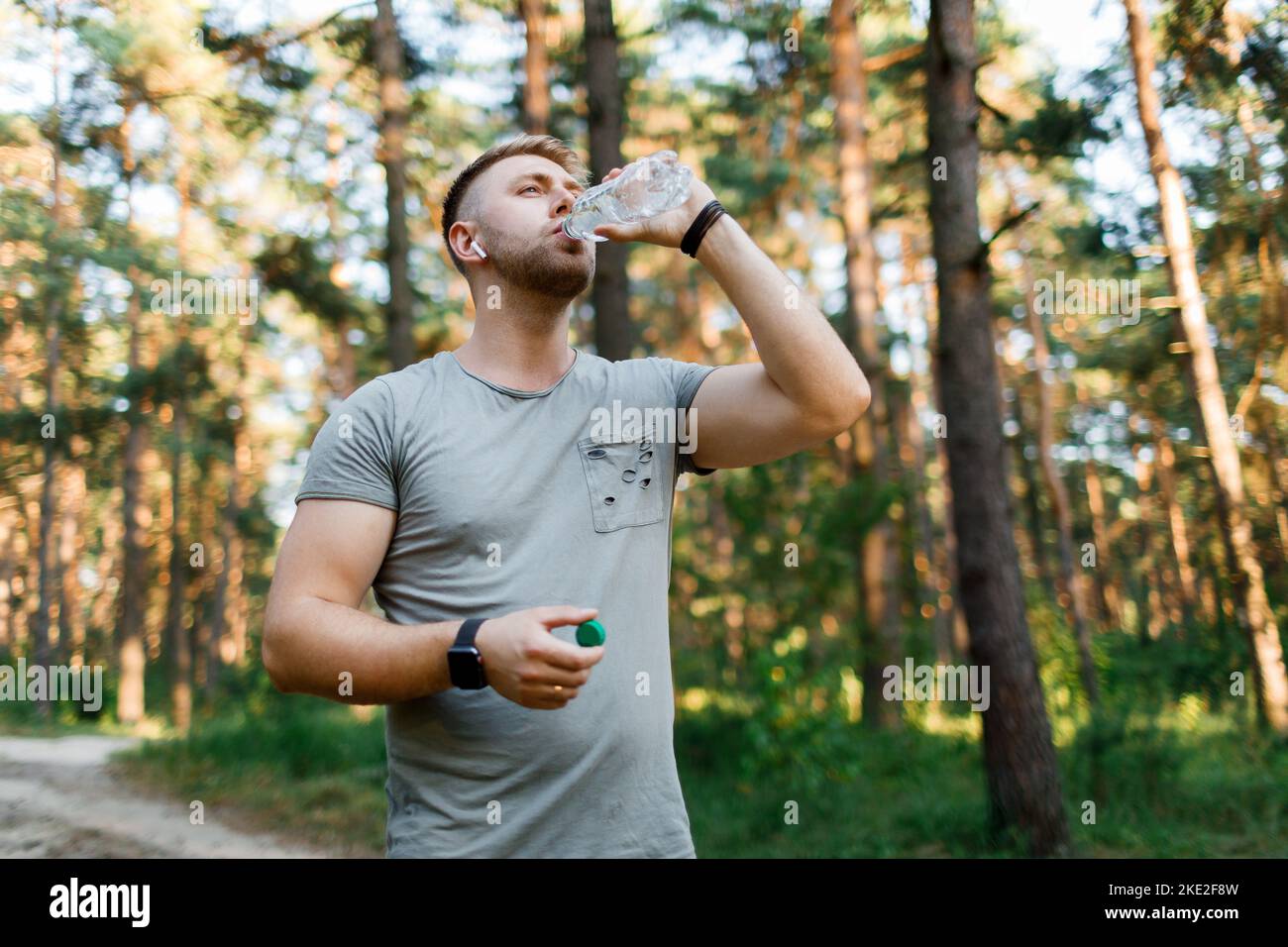 Sporty muscular man drinking hi-res stock photography and images - Alamy