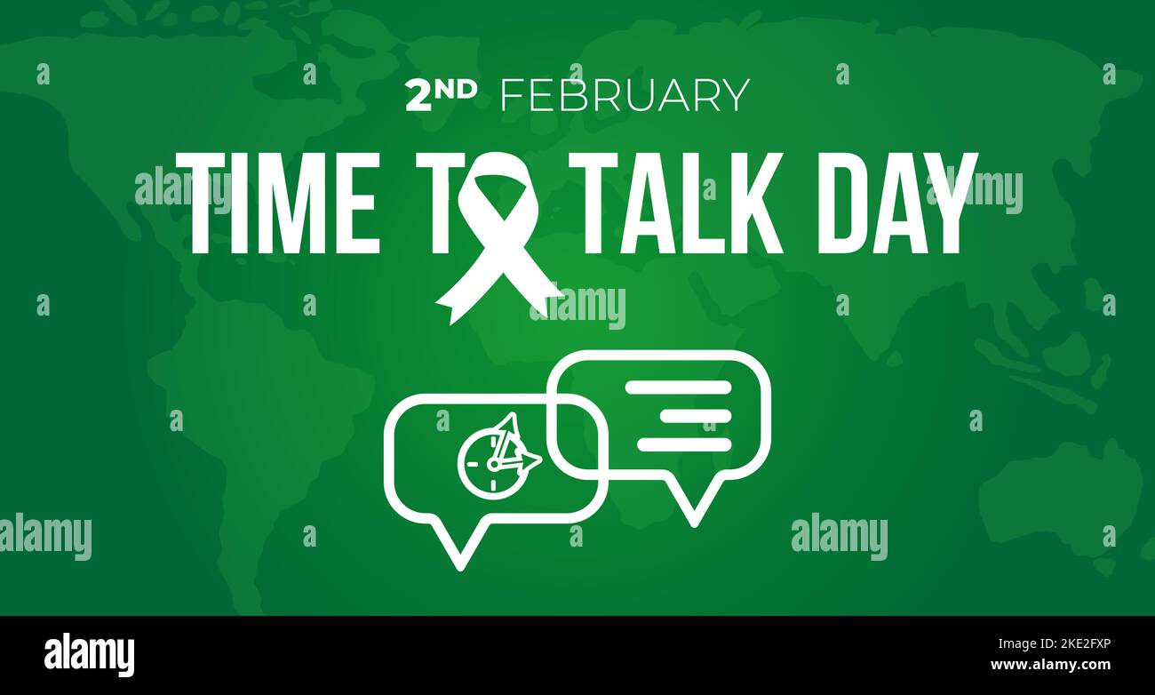 Time To Talk Day Background Illustration with Ribbon and Icons Stock ...