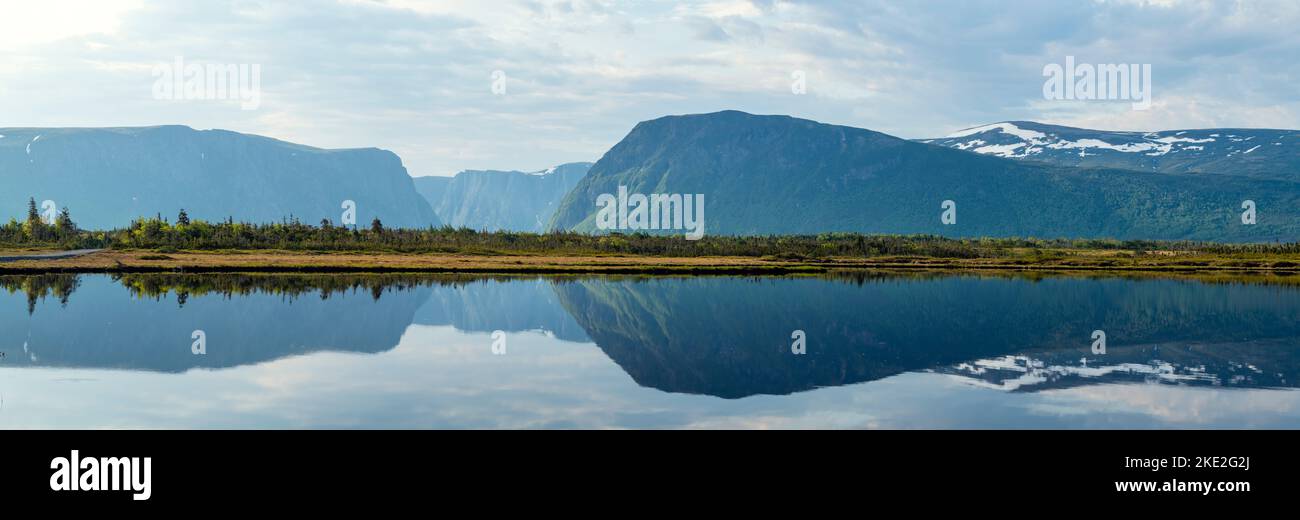 Reflections in Jack's Pond, Gros Morne National Park, Newfoundland and ...