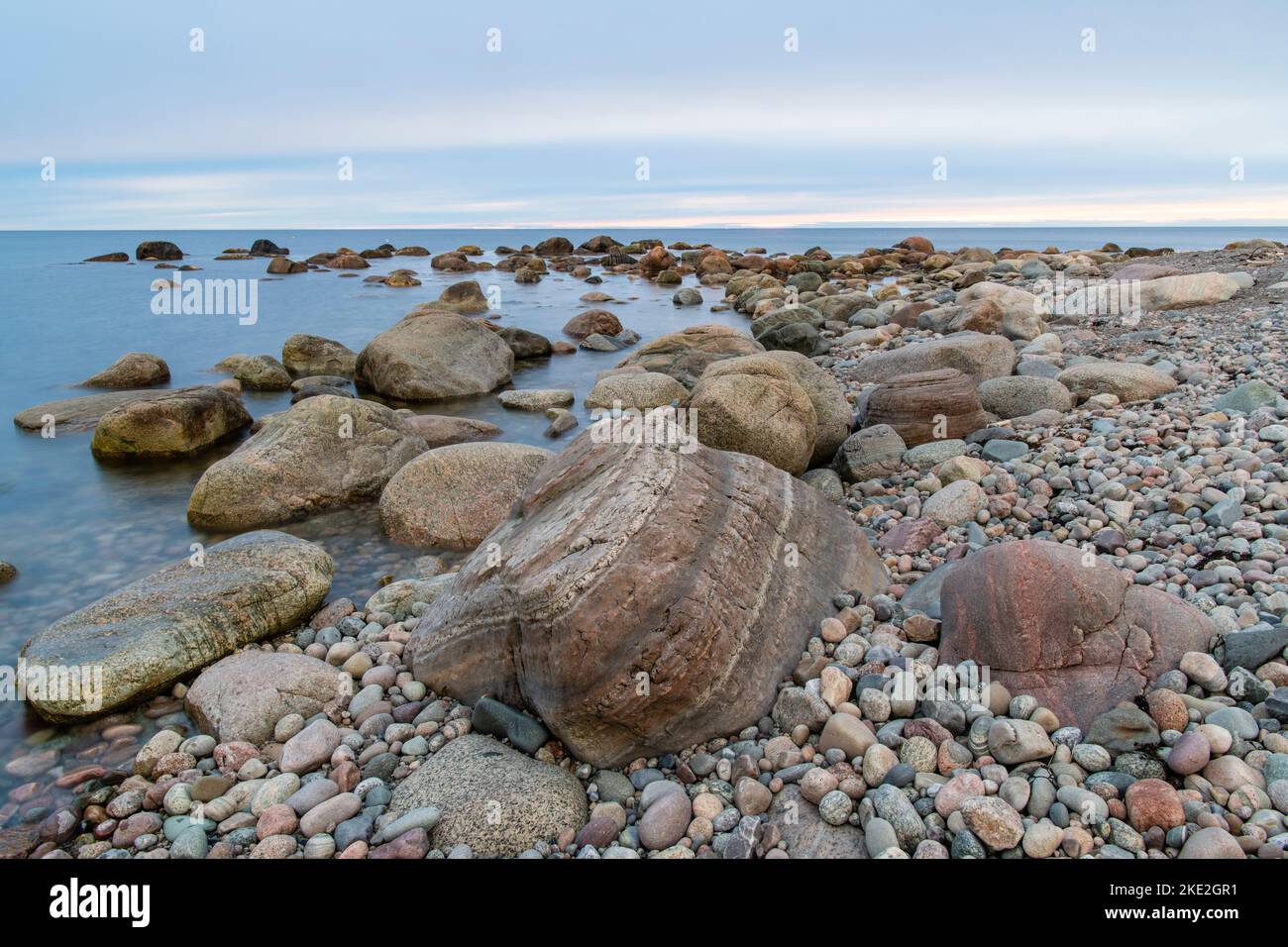 Beach stones along shore near Green Point, Gros Morne National Park ...
