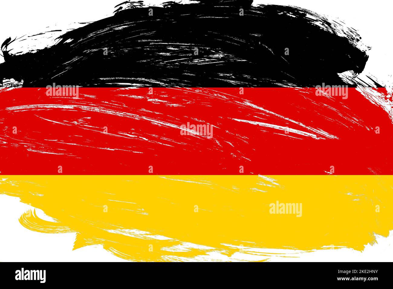 Distressed stroke brush painted germany flag on white background Stock ...