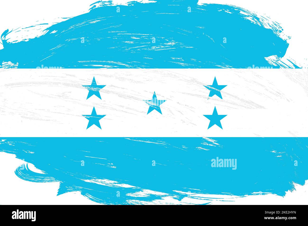 Distressed stroke brush painted honduras flag on white background Stock ...