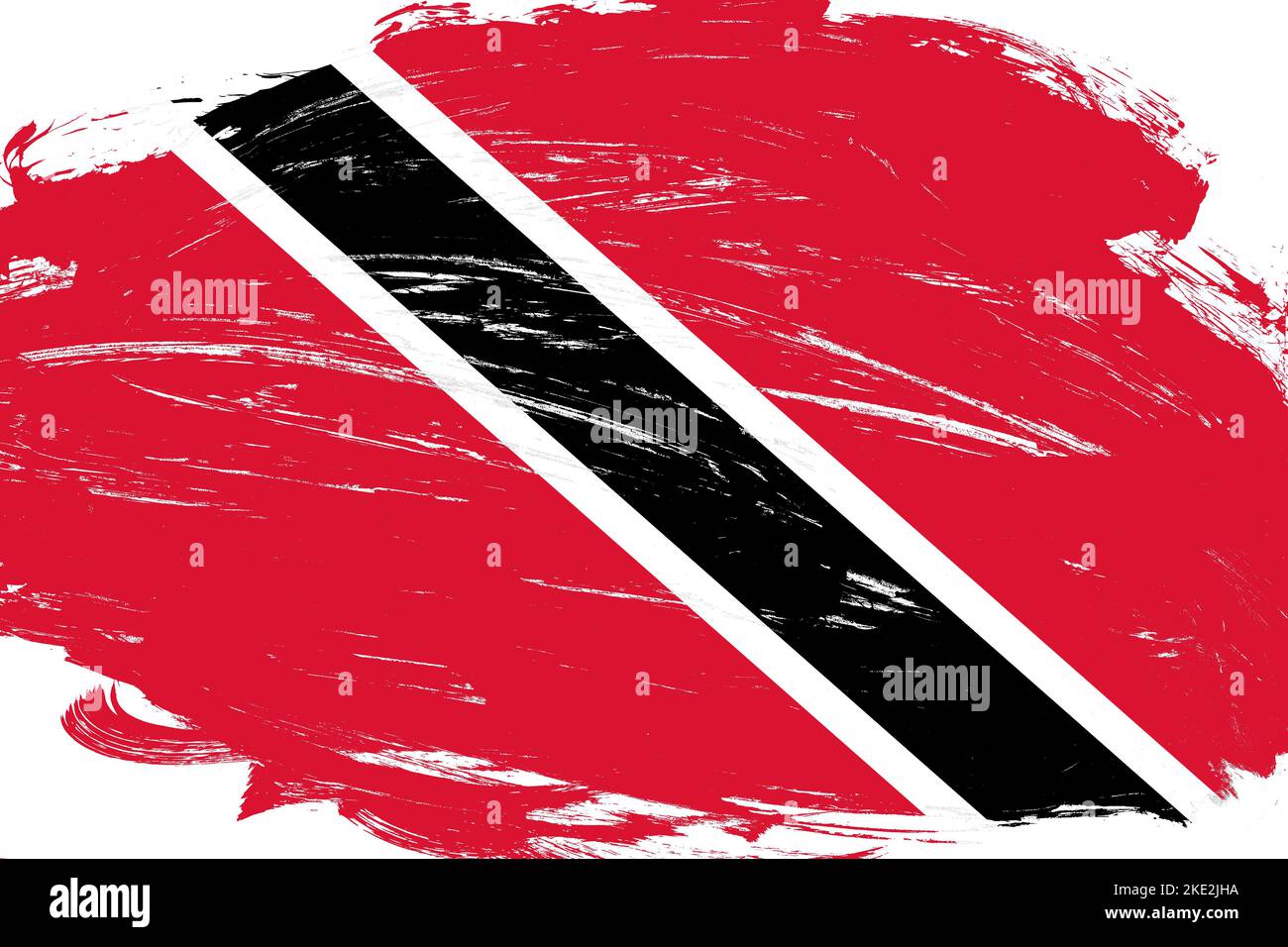 Distressed stroke brush painted trinidad and tobago flag on white background Stock Photo - Alamy
