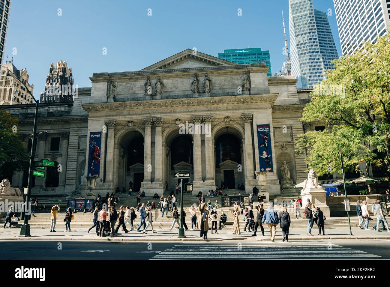New York Manhattan - oct, 2022 Public Library Fifth Avenue 5th Av ...