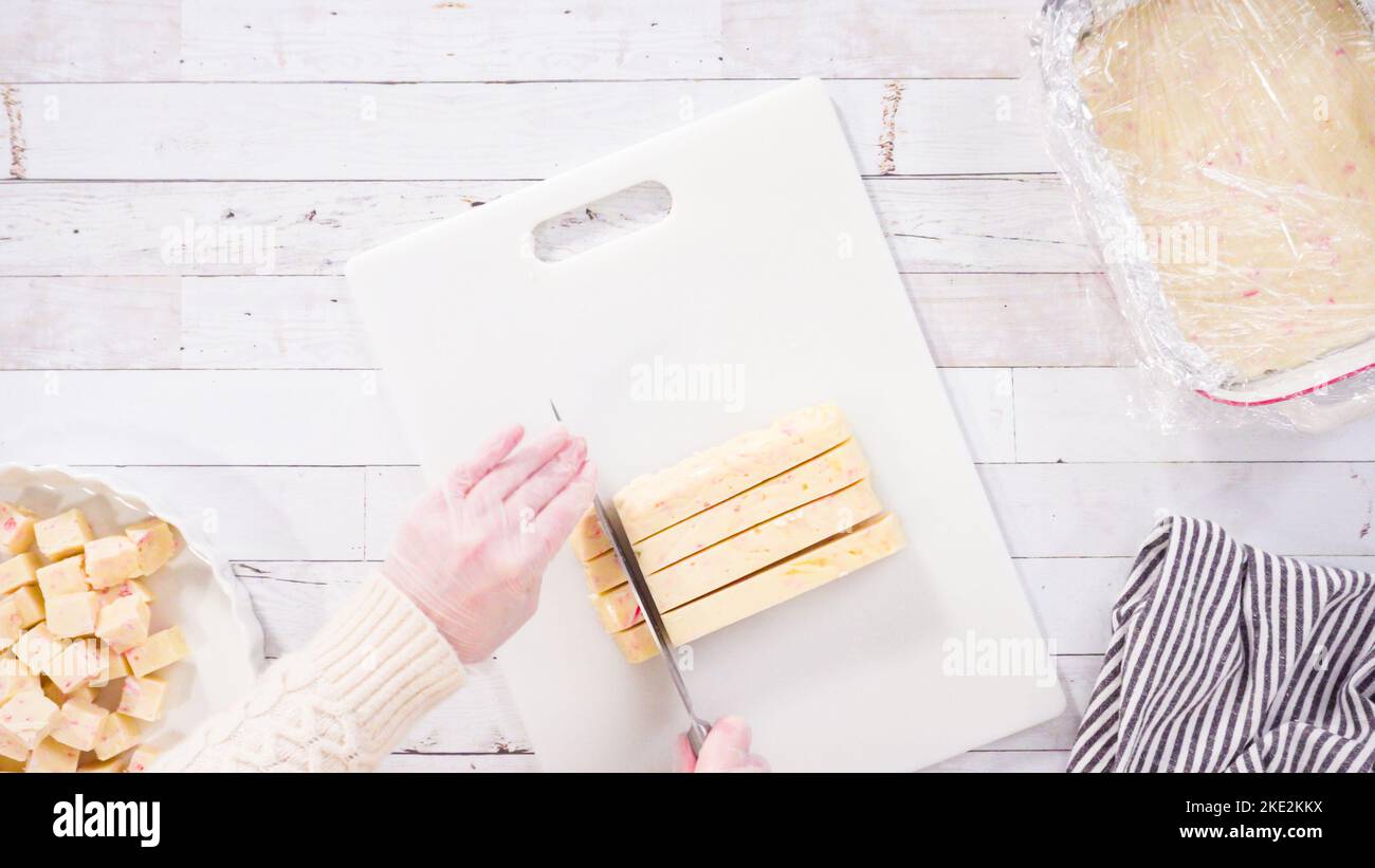 Candy cane fudge Stock Photo - Alamy