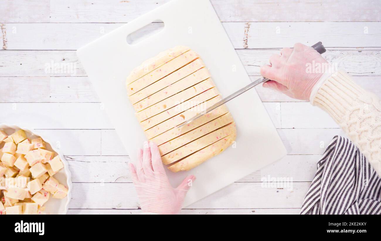 Candy cane fudge Stock Photo - Alamy