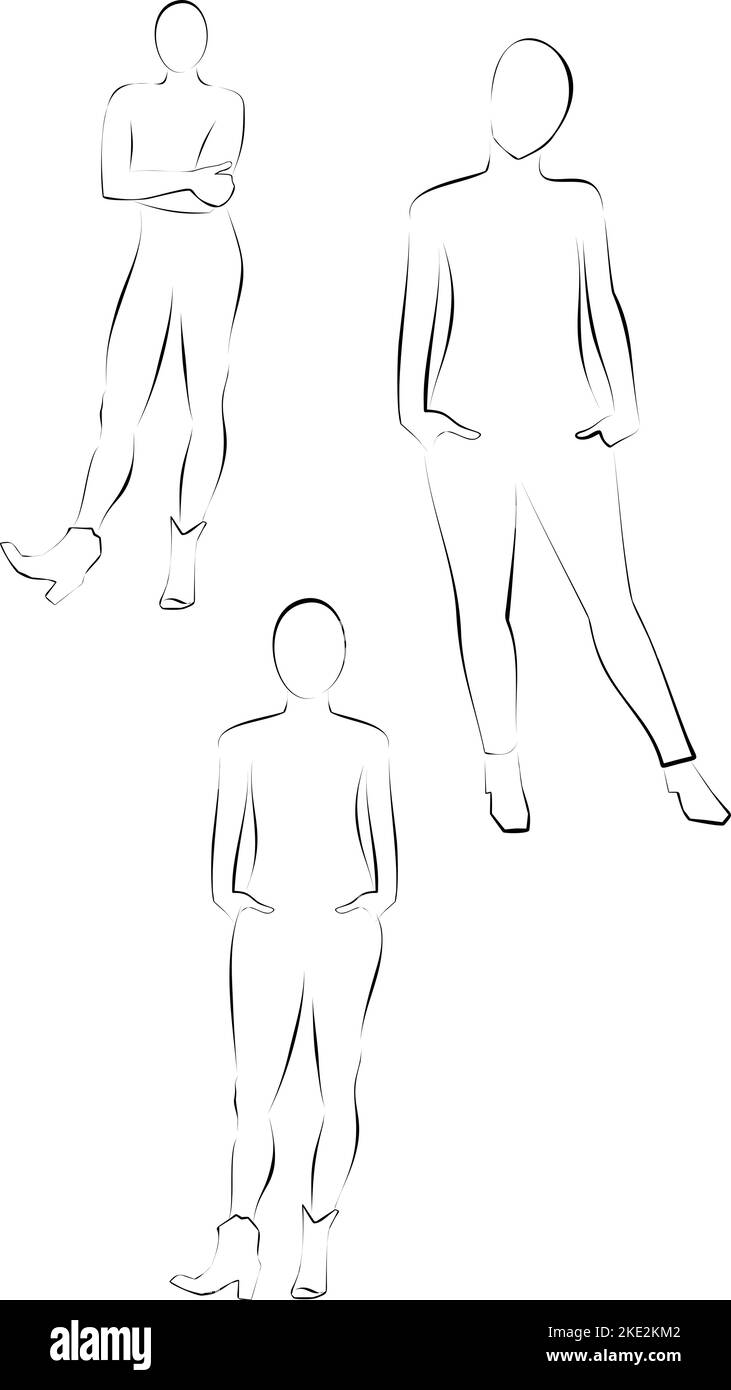 Model standing in front Stock Vector Images - Alamy