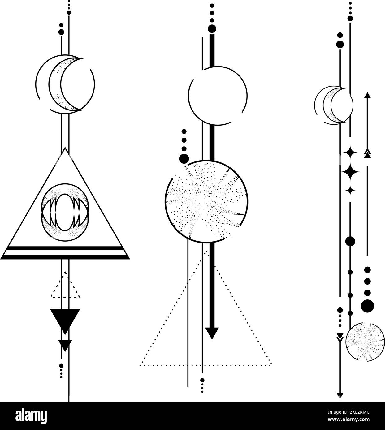 geometric lines tattoo set collection illustration in vector format ...