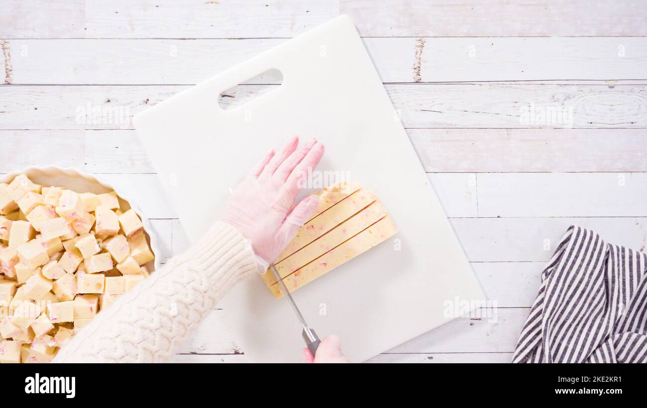 Candy cane fudge Stock Photo - Alamy