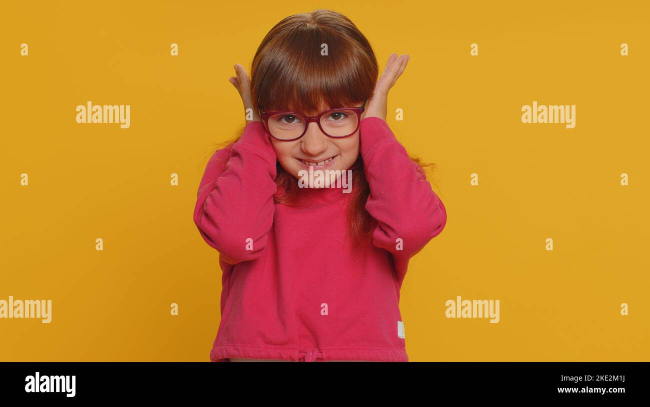 Dont want to hear, listen. Frustrated annoyed irritated young toddler ...