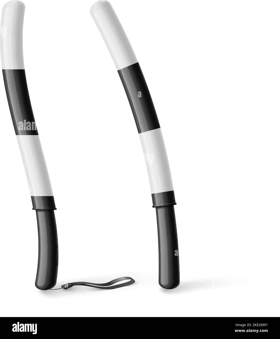 Abstract Illustration of Long Black Rubber Baton. Police Bat. Security ...