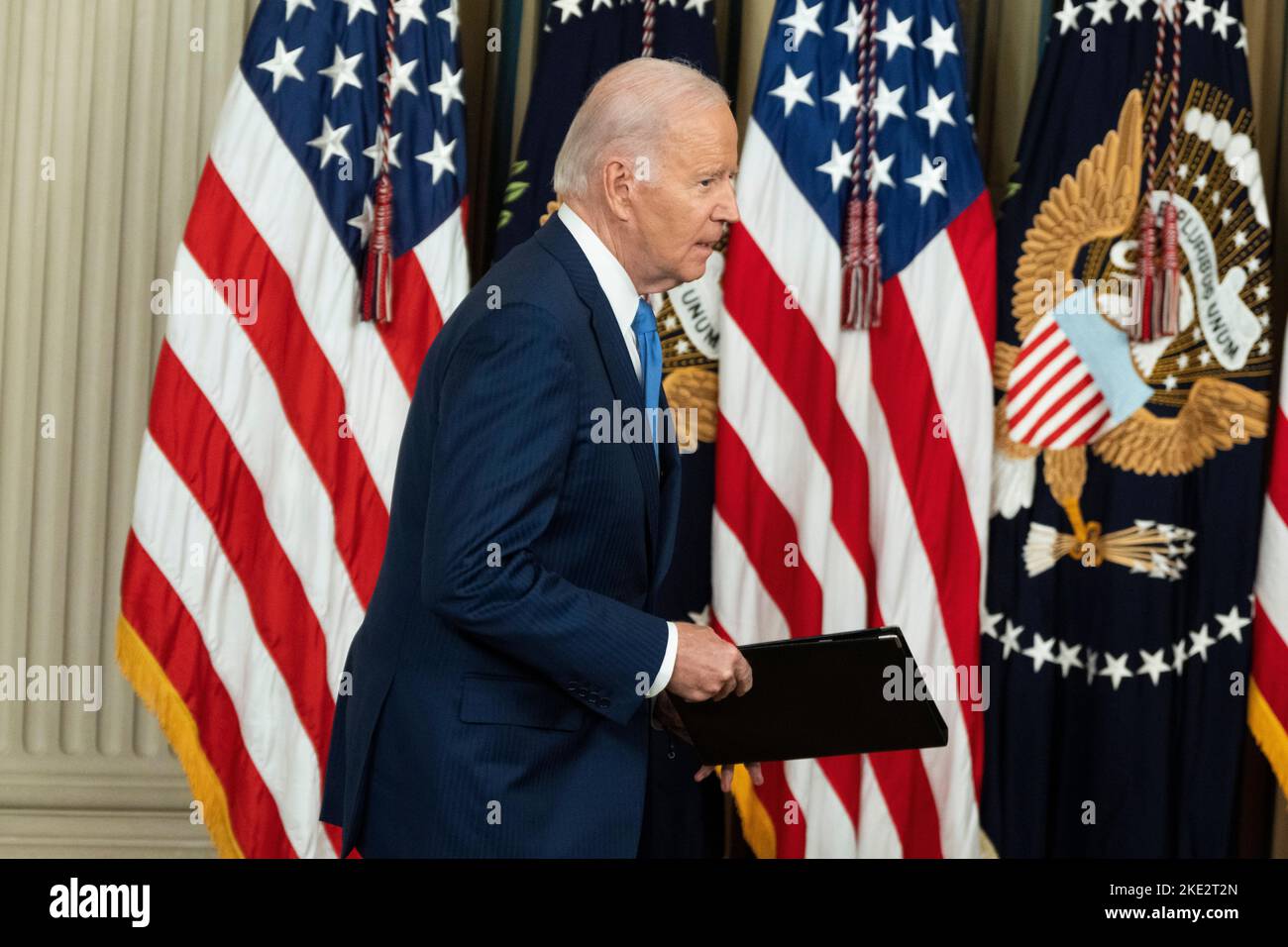 United States President Joe Biden delivers remarks and takes questions ...