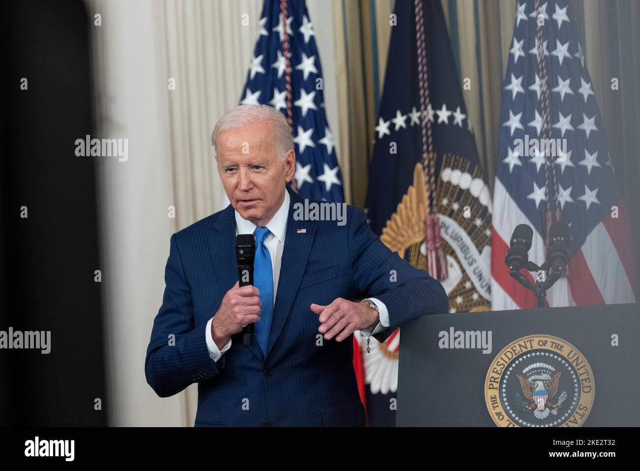 United States President Joe Biden delivers remarks and takes questions ...