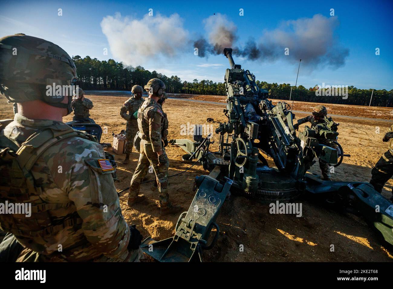 U.S. Army Soldiers with the New Jersey National Guard’s Charlie Battery, 3-112th Field Artillery ...