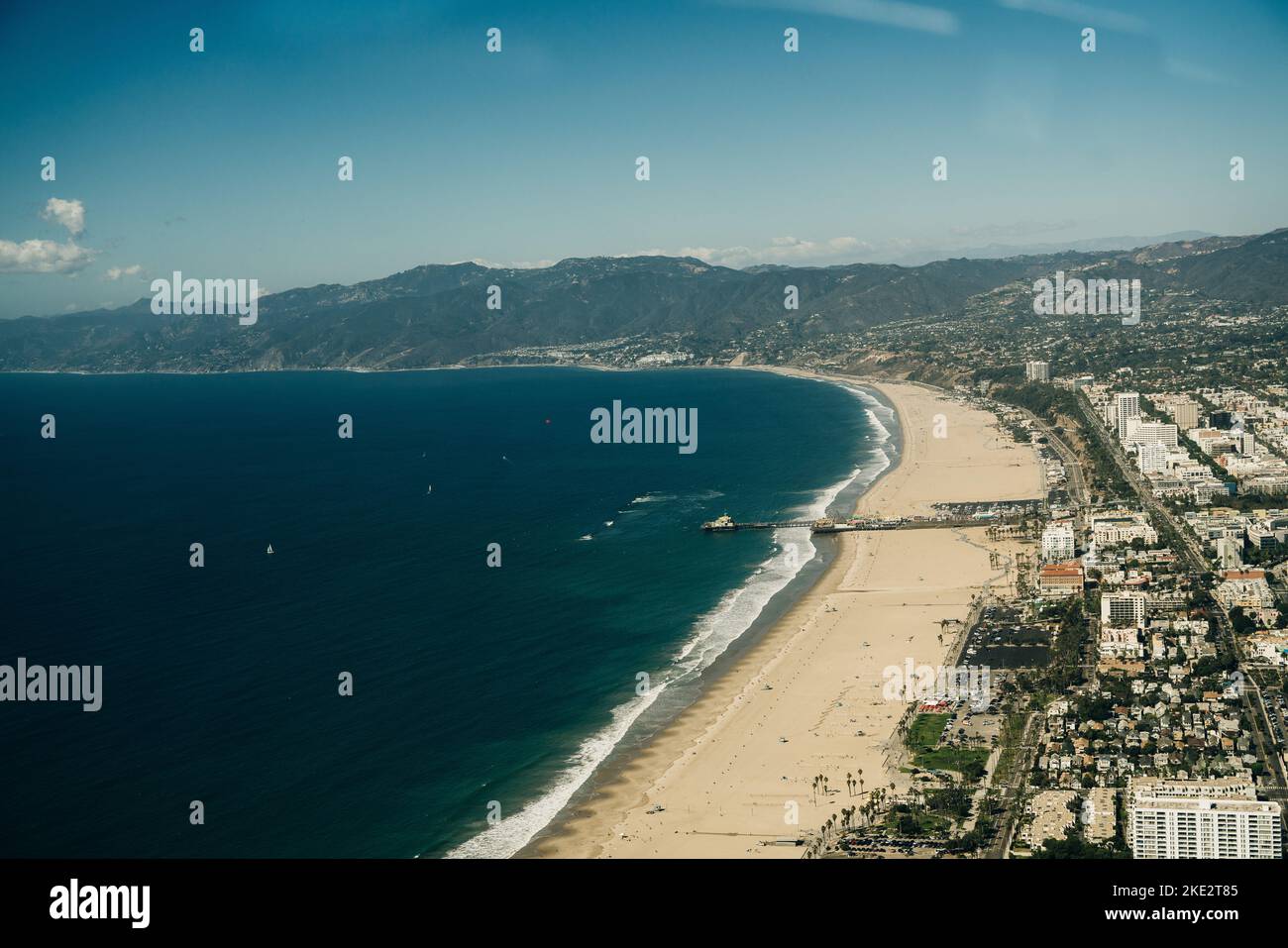 Venice beach Los Angeles California LA Summer Blue Aerial. High quality ...