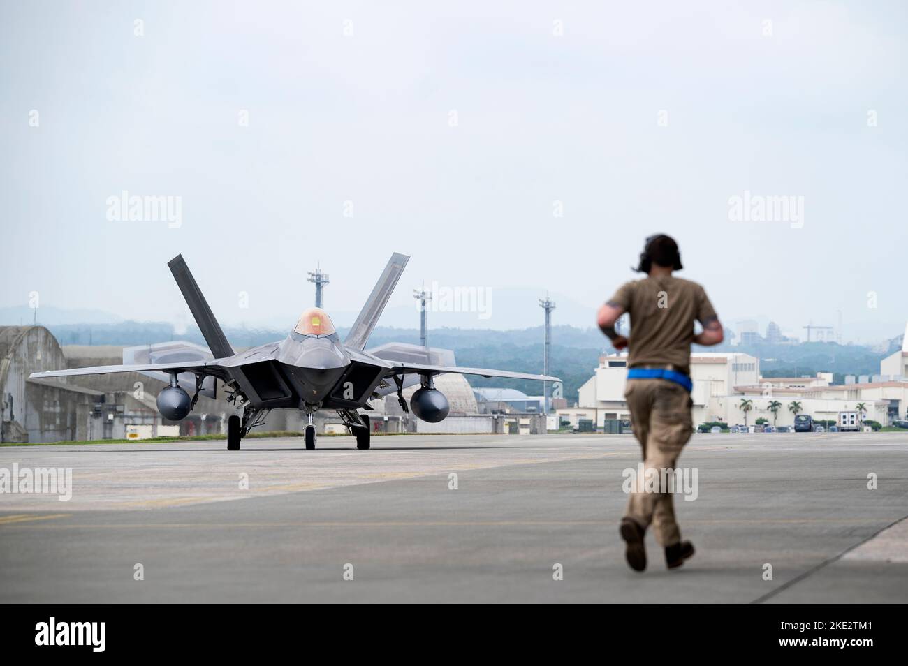 A U.S. Air Force F-22 Raptor assigned to the 525th Fighter Squadron ...