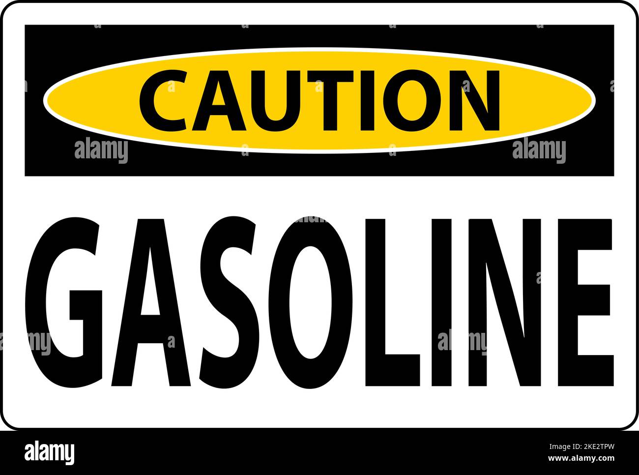 Caution Sign Gasoline Symbol On White Background Stock Vector Image ...