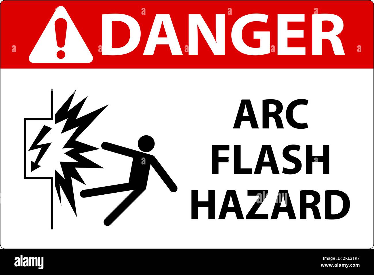 Danger Arc Flash Hazard Sign On White Background Stock Vector Image ...