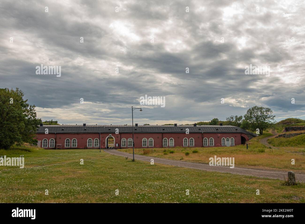 Helsinki, Finland - July 19, 2022: Suomenlinna Fortress. Long red ...