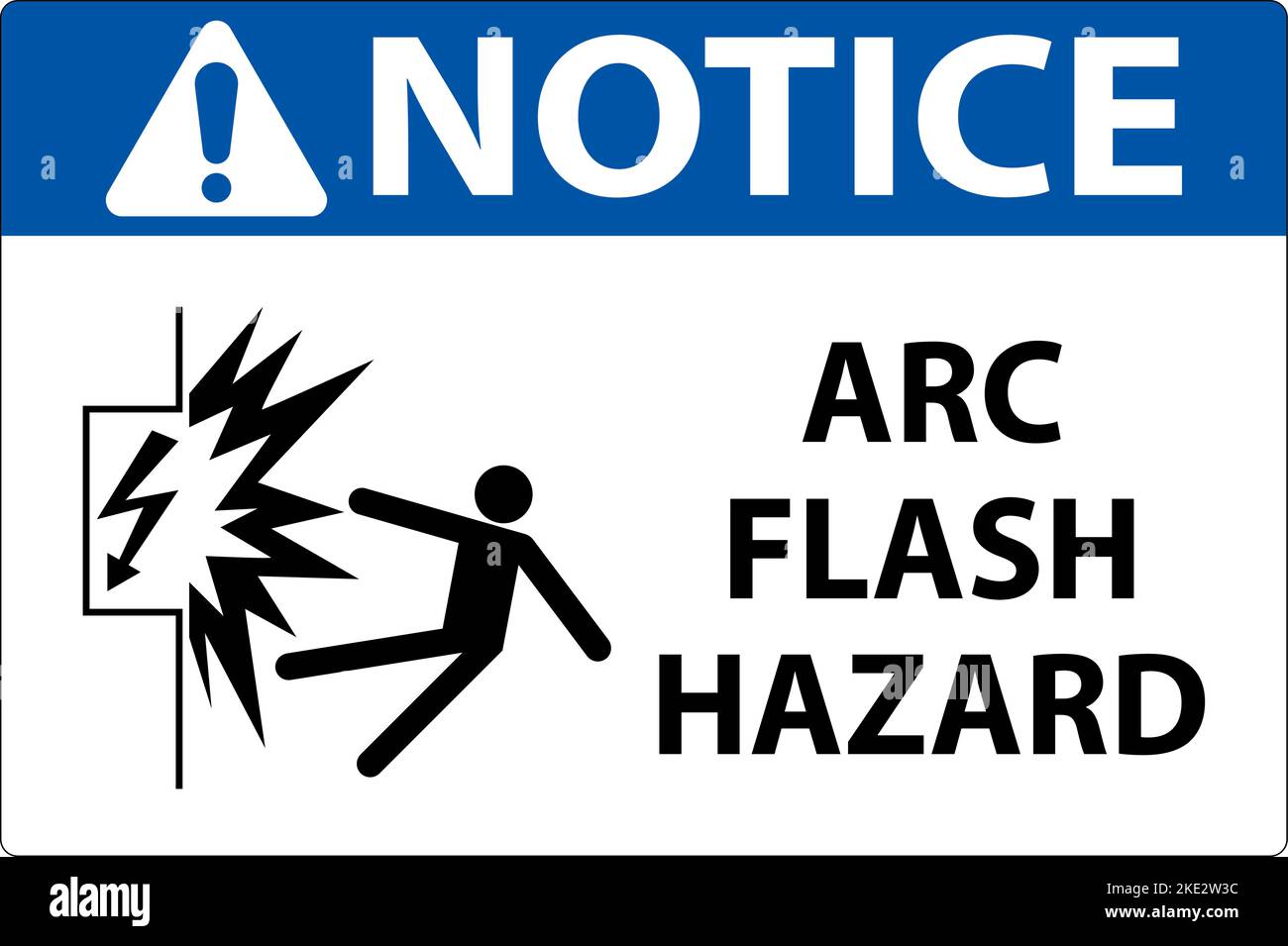 Notice Arc Flash Hazard Sign On White Background Stock Vector Image ...