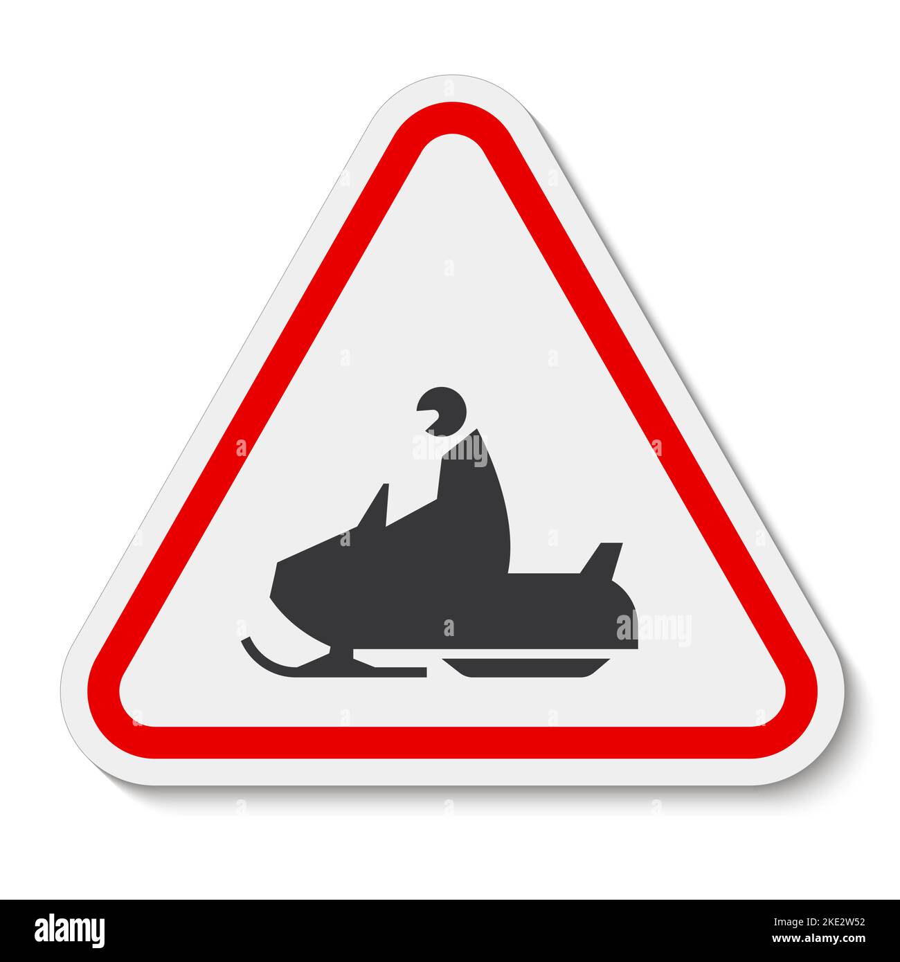Snowmobile Crossing Sign On White Background Stock Vector Image & Art ...