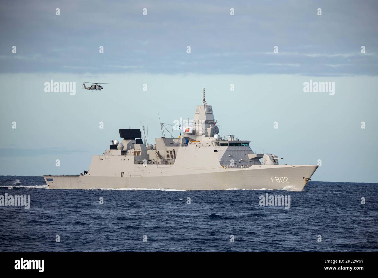 A view from the Ticonderoga-class guided-missile cruiser USS Normandy (CG 60) of the Dutch ...