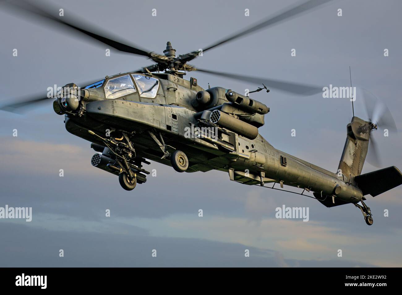 An AH-64D Apache attack helicopter belonging to the Netherlands Defence ...